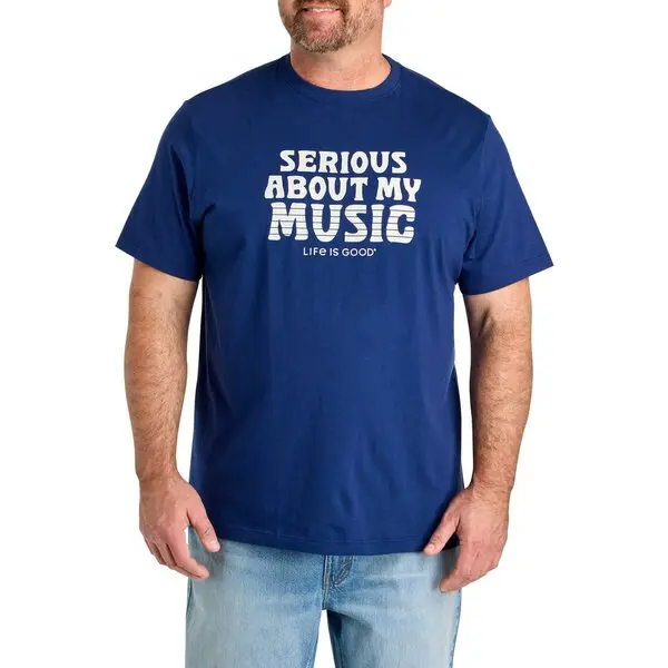 LIFE IS GOOD Big & Tall Serious About My Music Graphic Tee