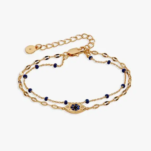 ALEX AND ANI Festival 2 Strand Evil Eye Bracelet - Gold