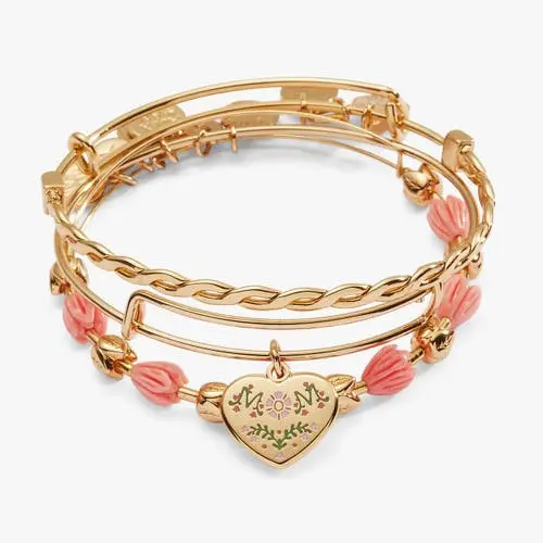 ALEX AND ANI Mother's Day Bracelet Set - Gold