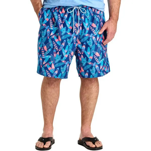 HARBOR BAY BY DXL Big & Tall Printed Swim Trunks
