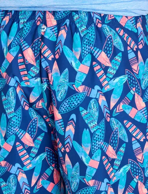 HARBOR BAY BY DXL Big & Tall Printed Swim Trunks