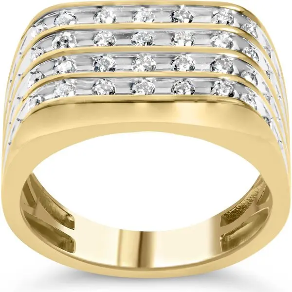 HAUS OF BRILLIANCE 10k Diamond Multi-row Ring Band - Yellow Gold