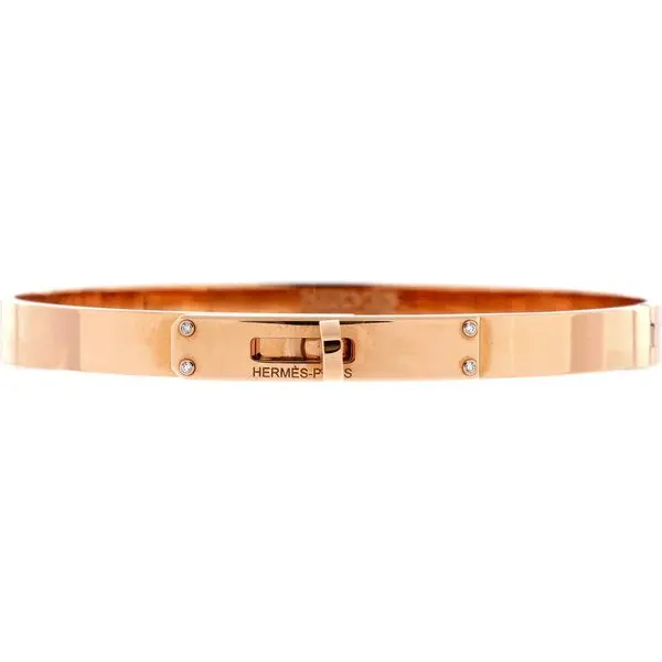 Hermès Kelly Bracelet 18k With 4 Diamonds Small - Rose Gold