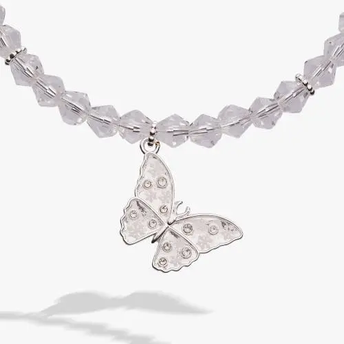 ALEX AND ANI Glass Butterfly Charm Bangle