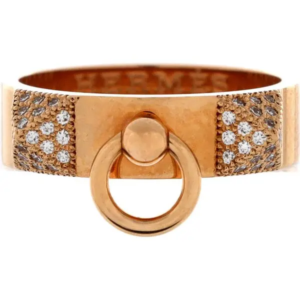 Hermès Collier De Chien Ring 18k And Diamonds Small - Rose Gold
