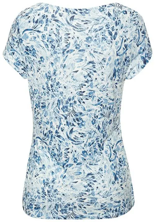 LASCANA Floral Ruched V-neck Top