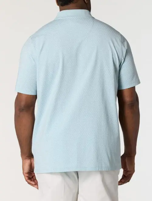 OAK HILL BY DXL Big & Tall Printed Notch-collar Tech Polo Shirt