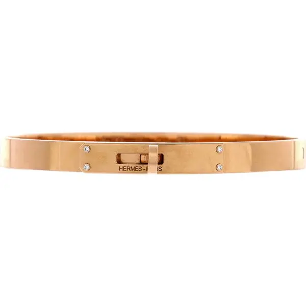 Hermès Kelly Bracelet 18k With 4 Diamonds Small - Rose Gold