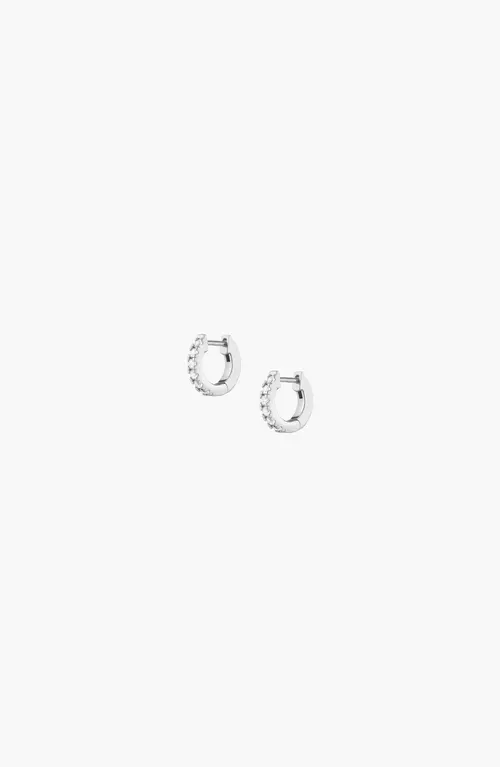 AURATE Huggie Earrings - White Vermeil