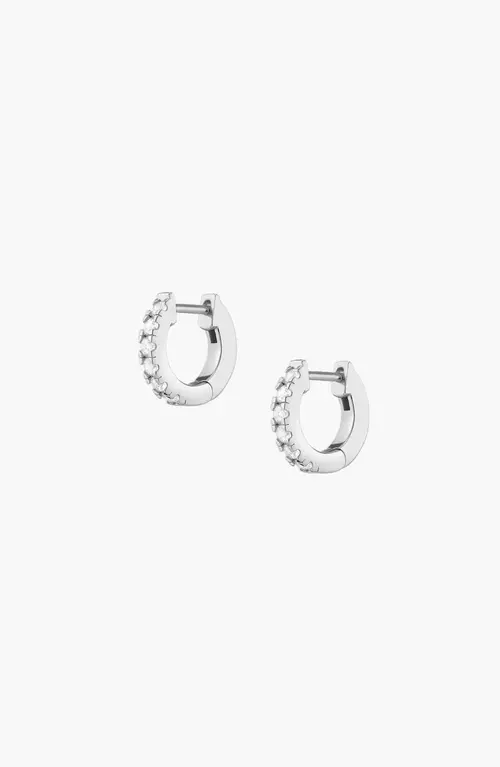 AURATE Huggie Earrings - White Vermeil