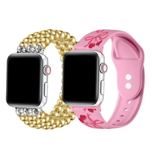 POSH TECH Silicone And Stainless Steel Bands For Apple Watch And Smartwatch - Multicolor
