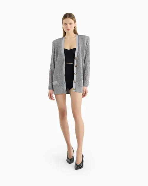 DODIEE Stevie Sequin Jacquard Cardigan