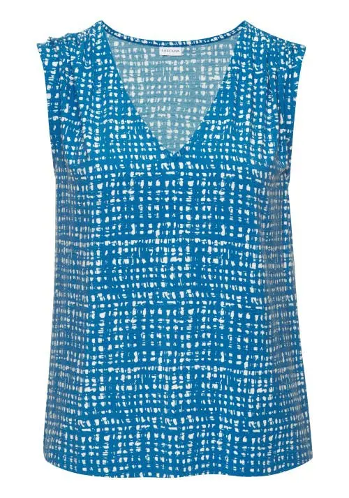 LASCANA Sleeveless V-neck Printed Top