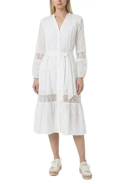 AREA STARS Eyelet Border Long Sleeve Dress