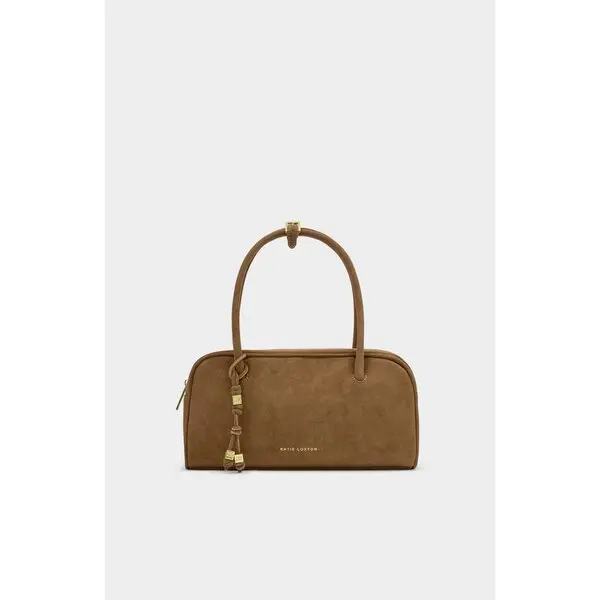 KATIE LOXTON Hadley Bowling Bag - Caramel Suedette