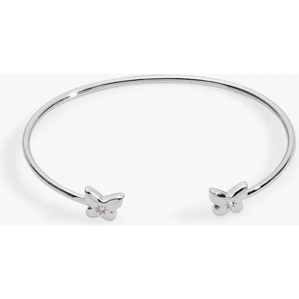 ALEX AND ANI Butterfly Crystal Flex Cuff - Silver