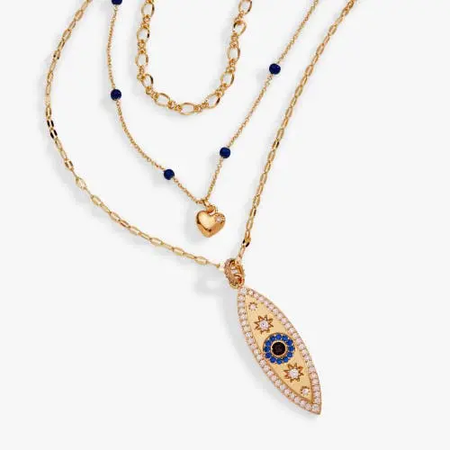 ALEX AND ANI Festival Stranded Evil Eye Necklace - Gold