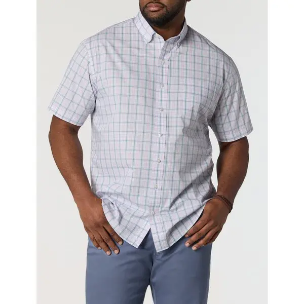 OAK HILL BY DXL Big & Tall Large Plaid Tech Sport Shirt V2