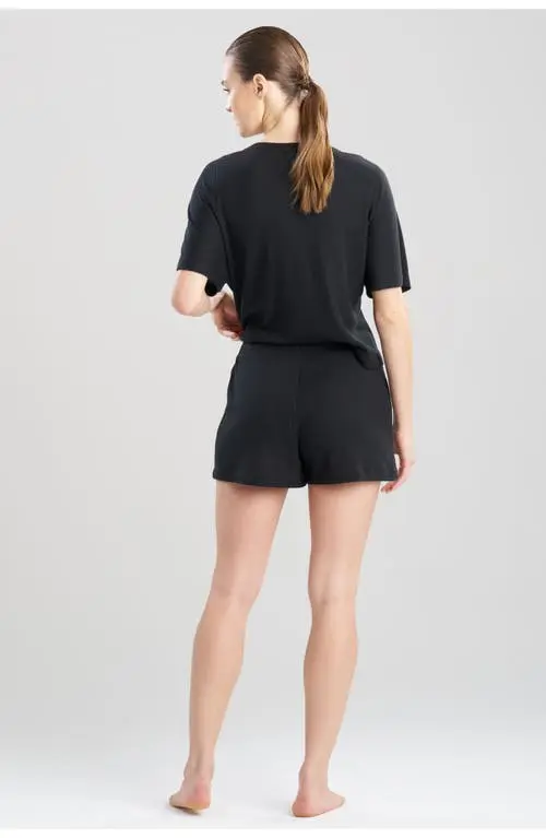 Natori Mila Waffle Drawstring Shorts - Black