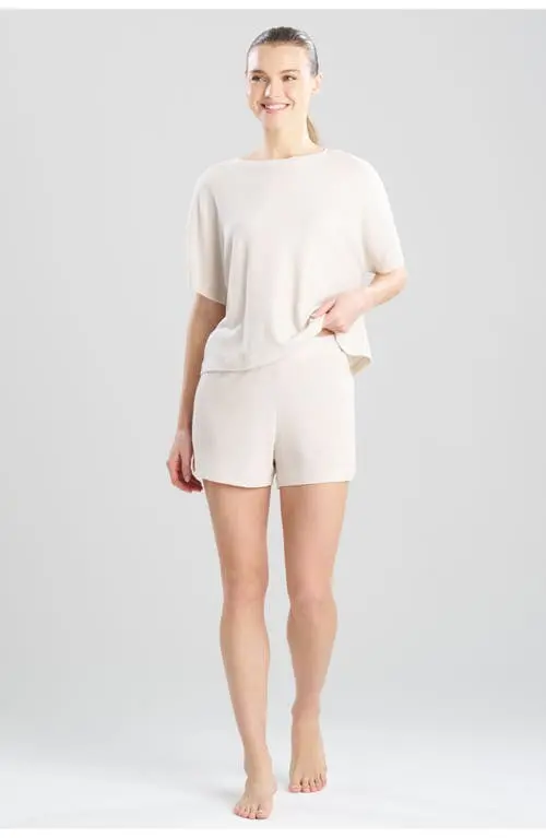 Natori Mila Waffle Drawstring Shorts - Ecru