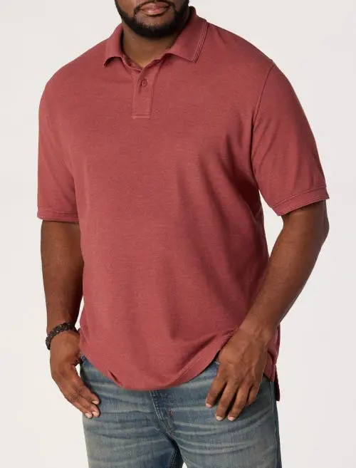 TRUE NATION BY DXL Big & Tall Garment-dyed Polo Shirt - Fired Brick
