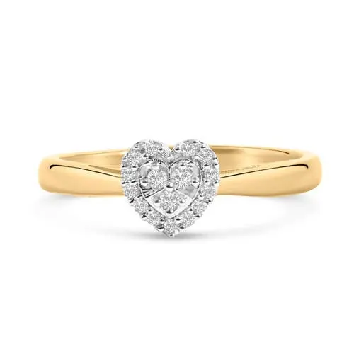 HAUS OF BRILLIANCE 10k Diamond Heart Promise Ring - Yellow Gold
