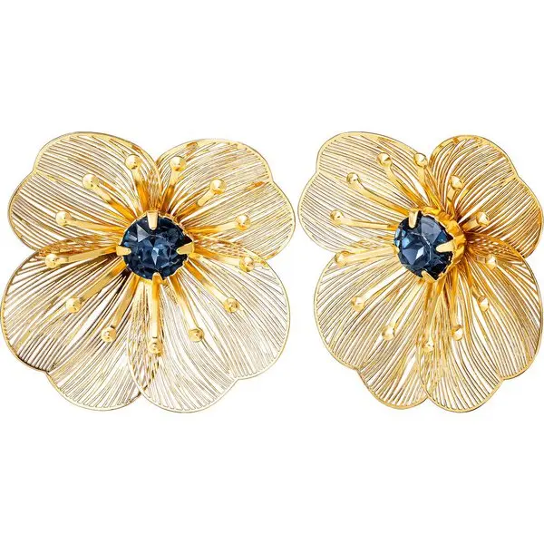 Jessica Simpson Filigree Flower Stud Earrings - Gold