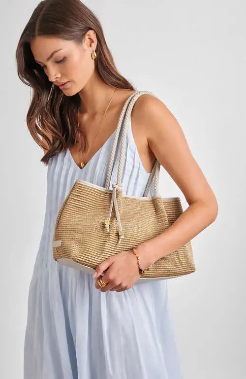 KATIE LOXTON Nova Raffia Small Shoulder Tote