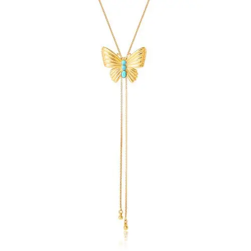 Jessica Simpson Butterfly Y-lariat Necklace - Gold