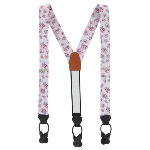 Trafalgar Stars & Stripes Secret Silk Button End Braces