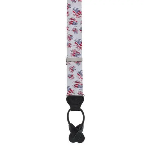 Trafalgar Stars & Stripes Secret Silk Button End Braces