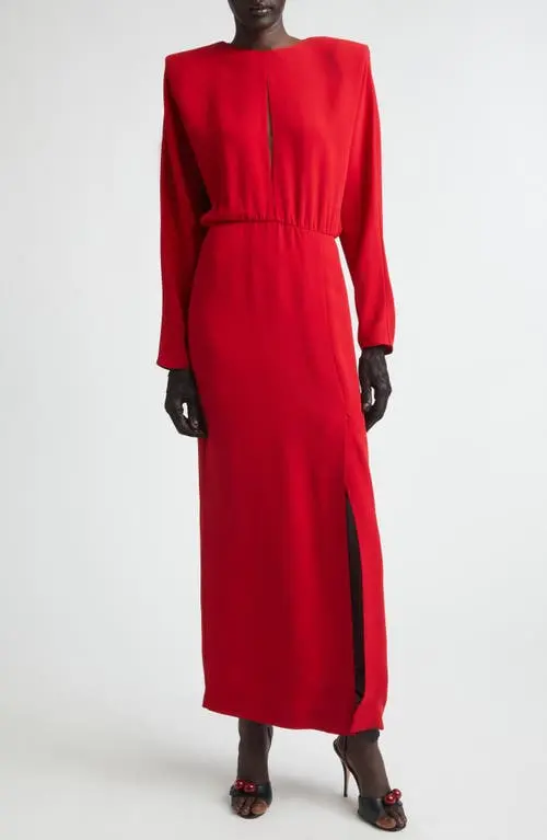 Valentino Garavani Long-sleeve Silk Cady Couture Dress - Red