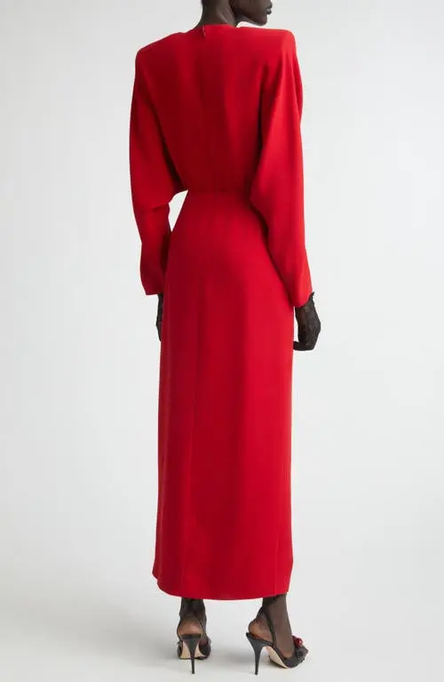 Valentino Garavani Long-sleeve Silk Cady Couture Dress - Red