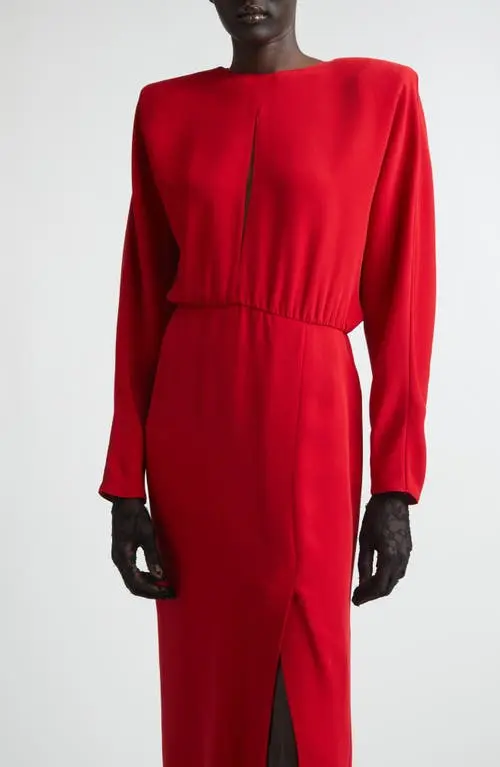 Valentino Garavani Long-sleeve Silk Cady Couture Dress - Red