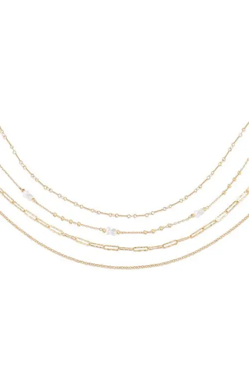 RETRO CHIC Aeolian Echo Layered Chain Necklace Set - Gold