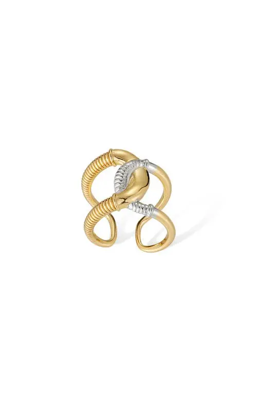 RETRO CHIC Colosseum Statement Ring - Gold & Silver
