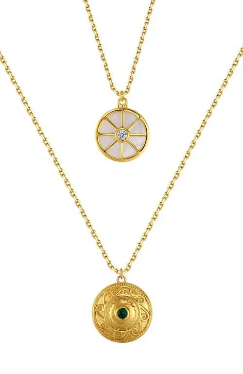 RETRO CHIC Compass Layered Necklace Set