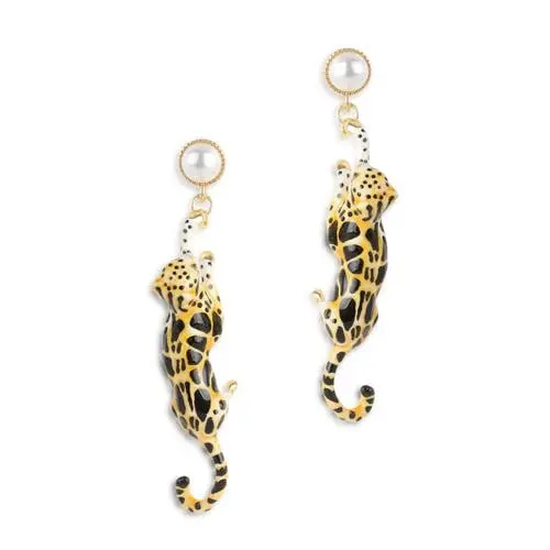 BILL SKINNER STUDIO Clouded Drop Earrings - Leopard