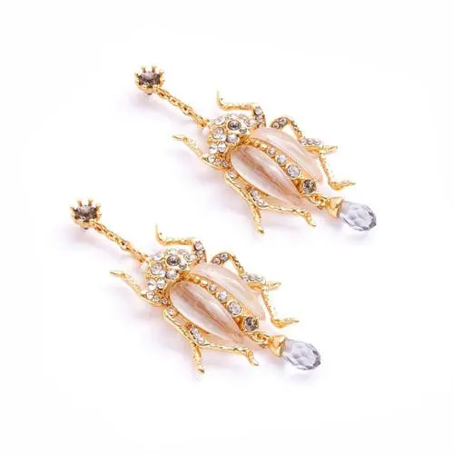 BILL SKINNER STUDIO Bejewelled Beetle Drop Earrings - Bettle