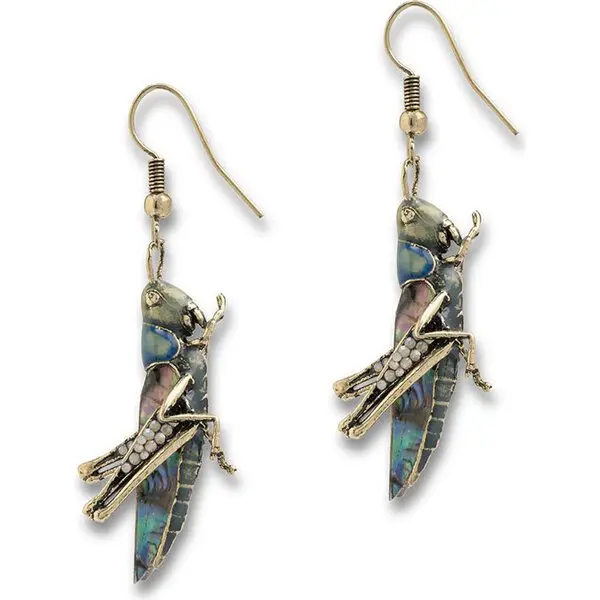 BILL SKINNER STUDIO Gold Plated Grasshopper Dangle Earrings - Grass Hopper