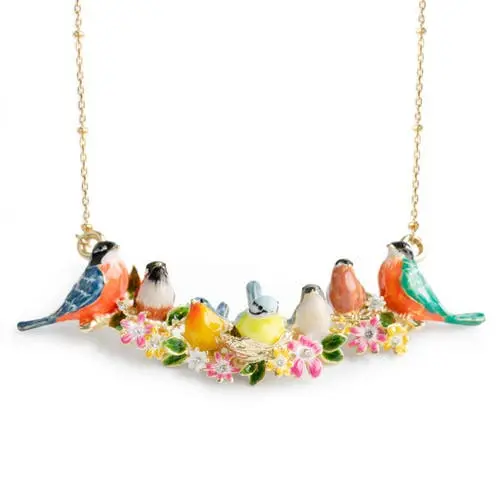 BILL SKINNER STUDIO Goldcrest Serenade Multi-bird Pendant Necklace - Songbird