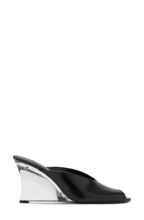Mango Peep Toe Wedge Slide Sandal