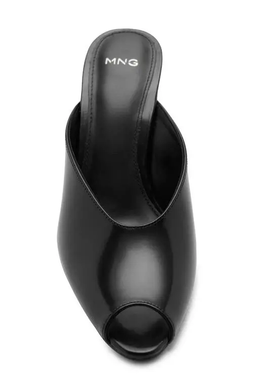 Mango Peep Toe Wedge Slide Sandal