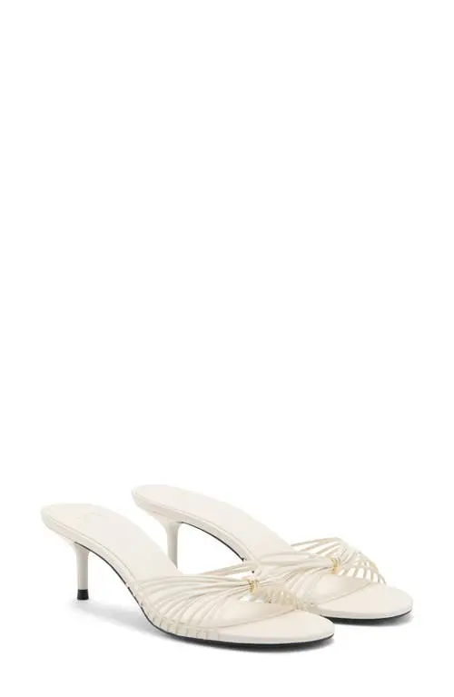Mango Kitten Heel Slide Sandal - White