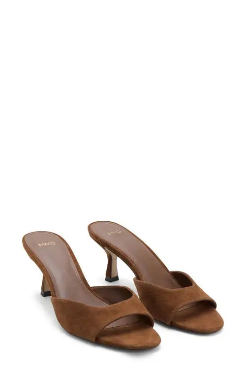 Mango Funnel Heel Slide Sandal - Leather