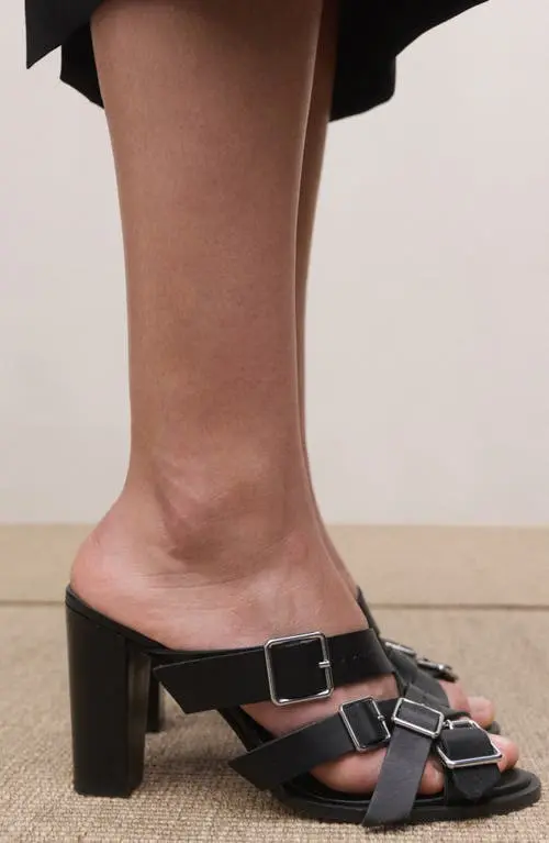 Mango Leather Slide Sandal