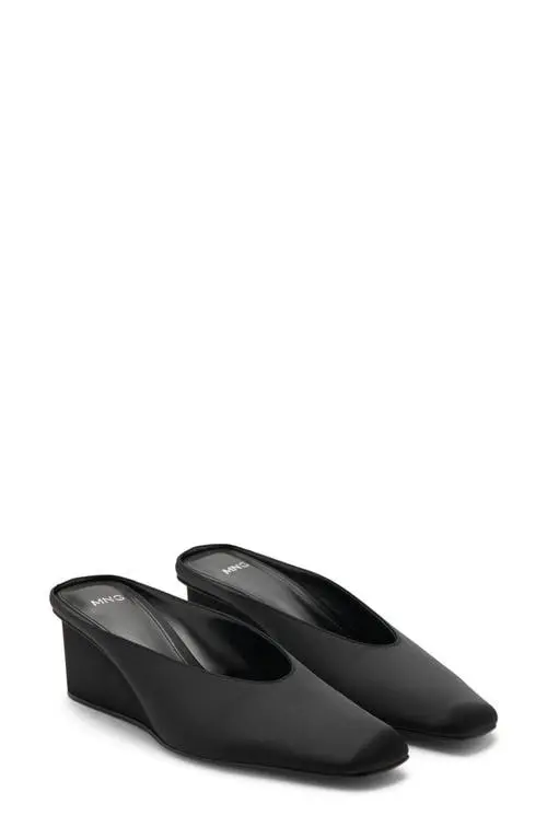 Mango Square Toe Wedge Mule