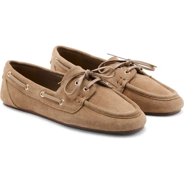 Mango Suede Boat Shoe - Sand