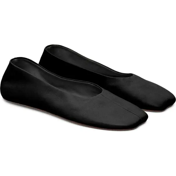 Mango Split-toe Leather Ballet Flats
