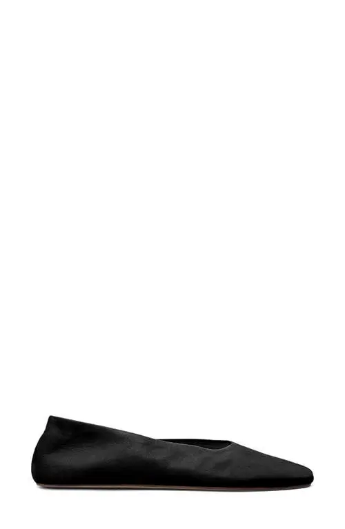 Mango Split-toe Leather Ballet Flats